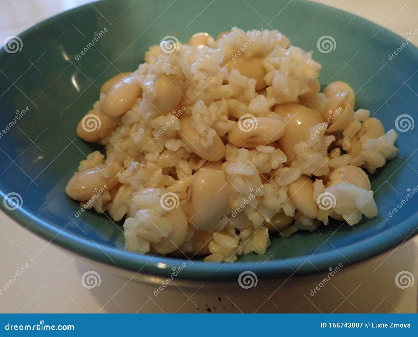 White beans with a rice stock image. Image of lunch - 168743007