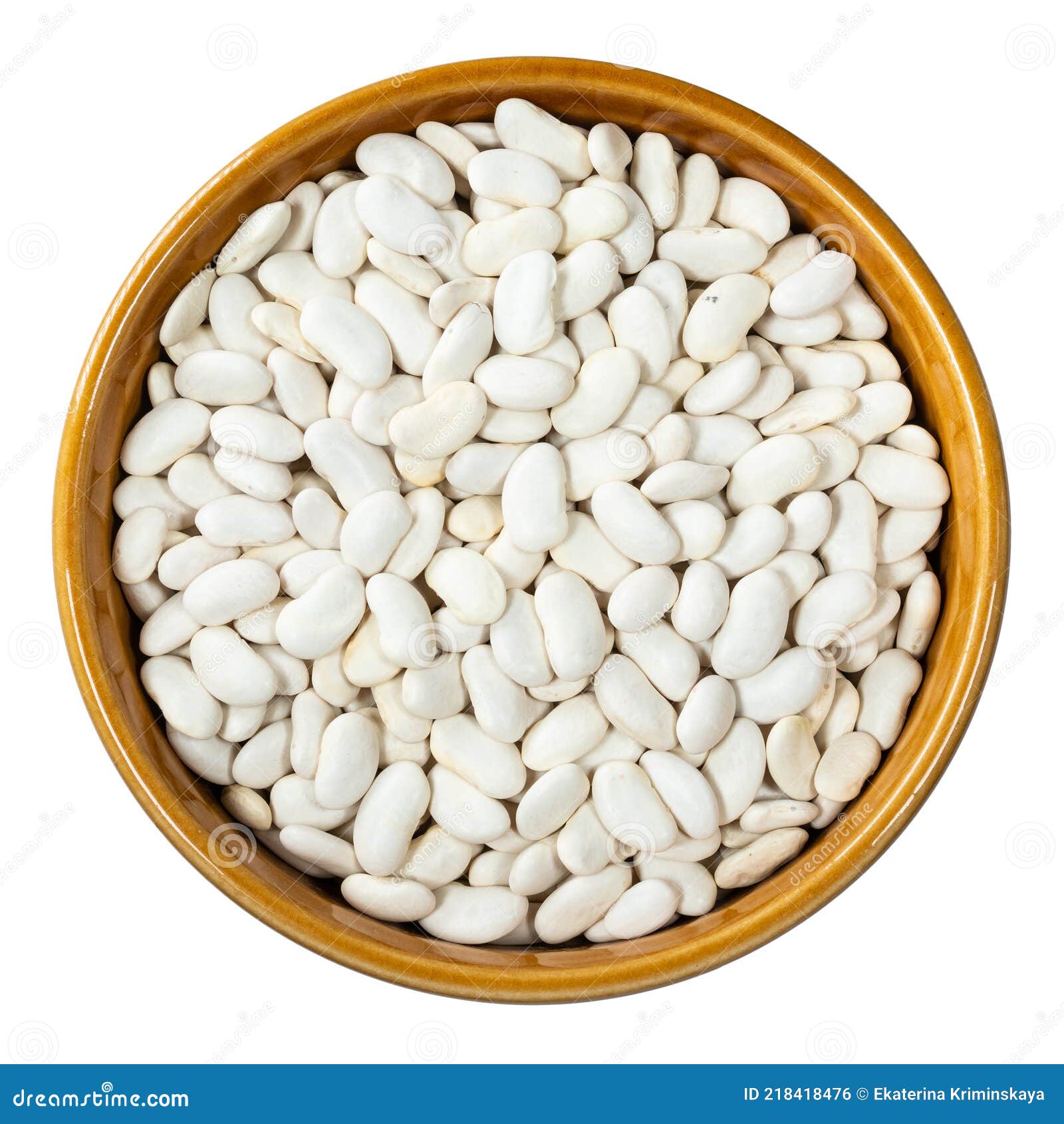 White Beans in Round Bowl Cutout on White Stock Photo - Image of ...