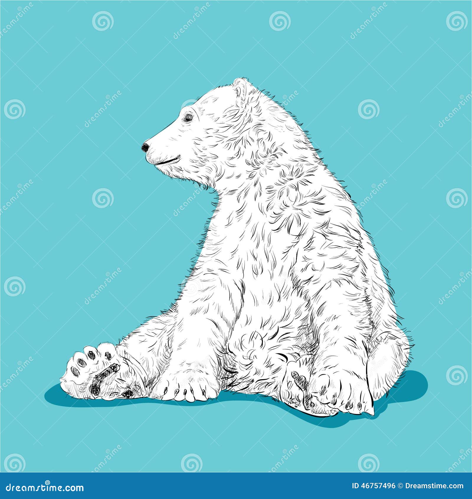 White bear. stock vector. Illustration of blue, north - 46757496