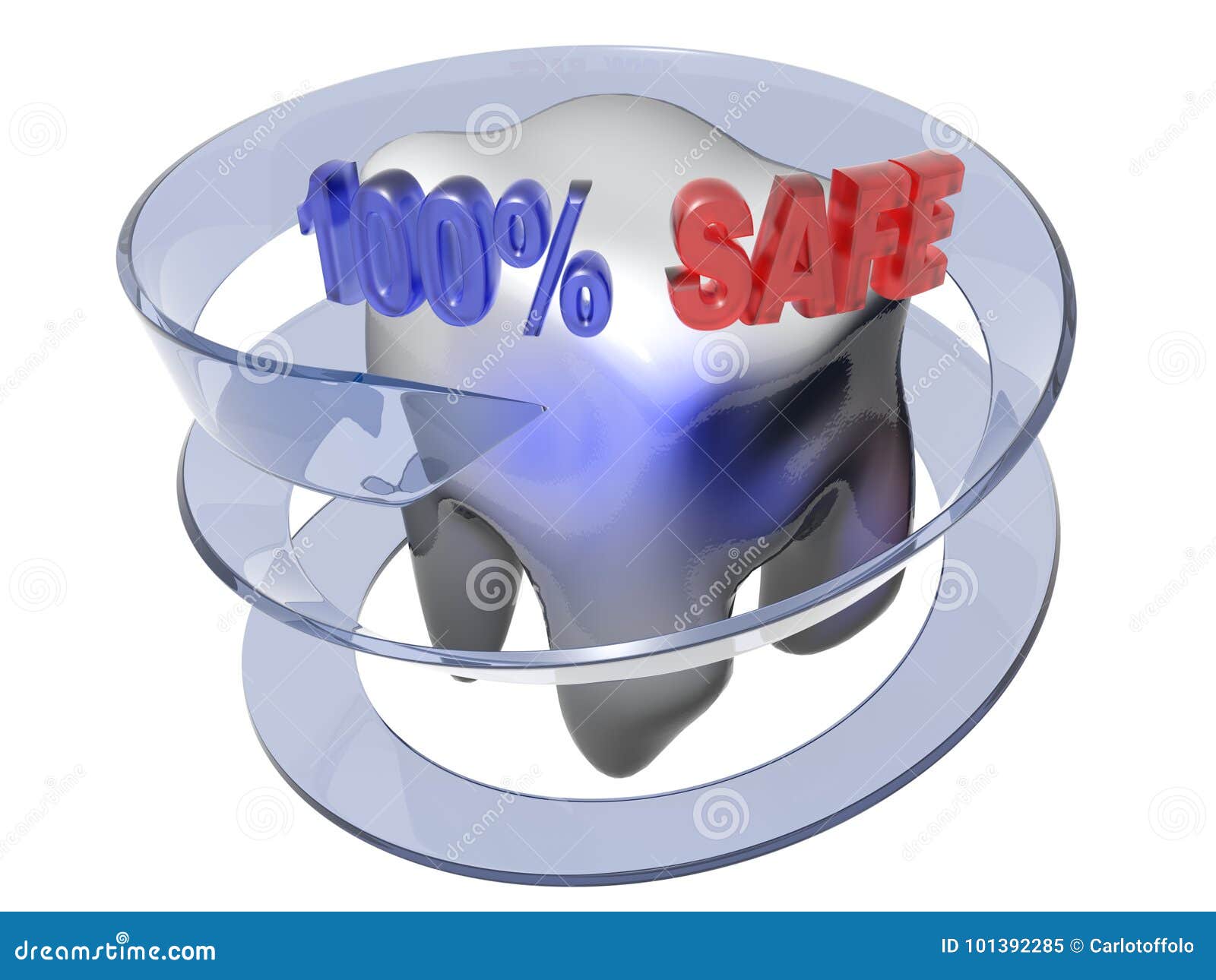 100 Safe - Dental Care - 3D Rendering Stock Illustration - Illustration ...