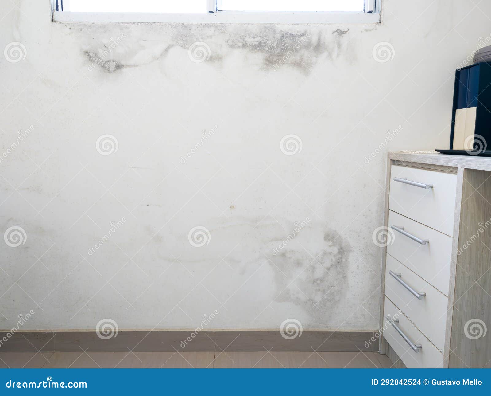 White Bedroom Wall with Mold and Fungus Problem. Moisture Problem Stock ...