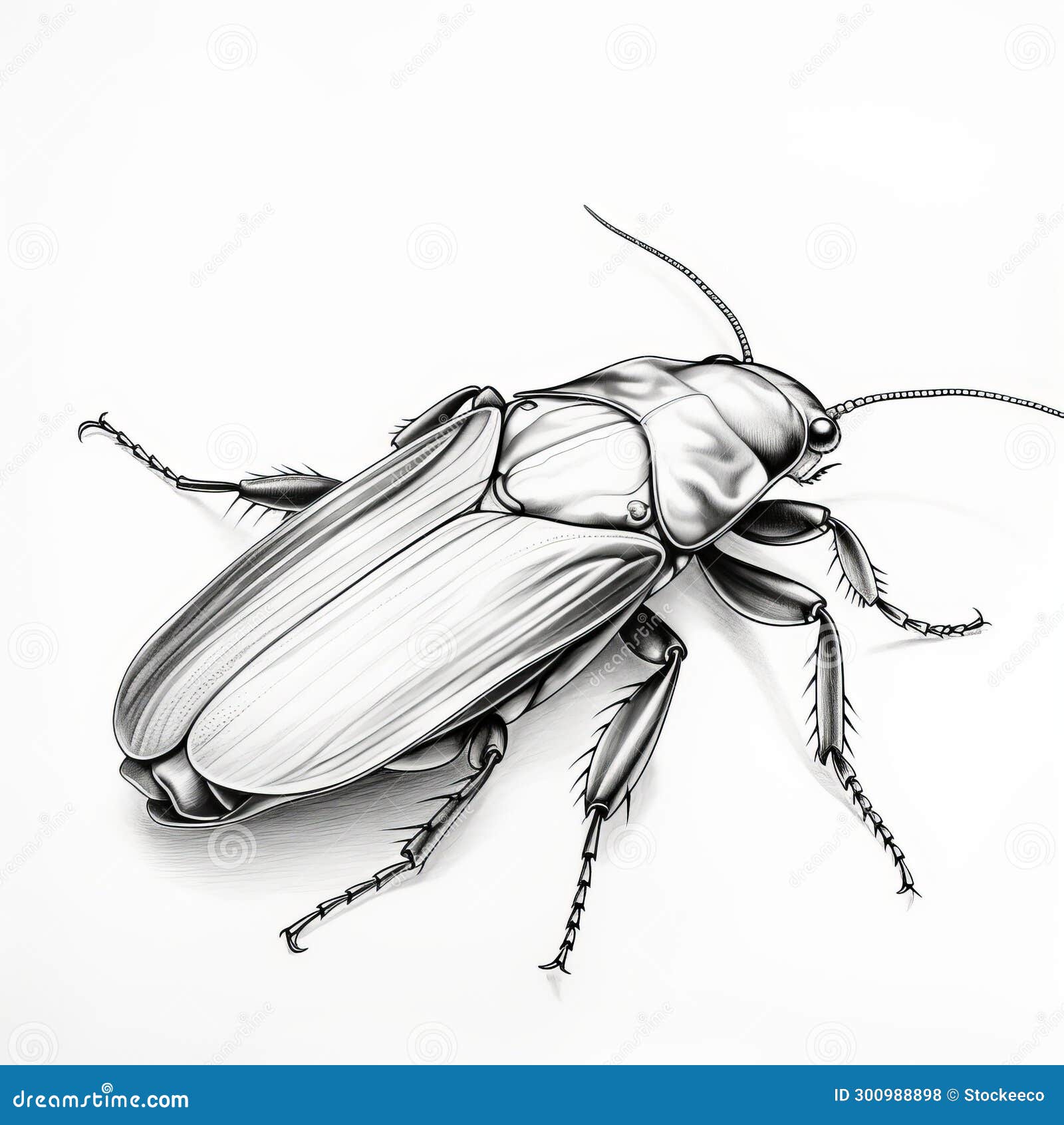 White Beetle: a Hyper-detailed Ink Drawing in Zbrush Style Stock ...