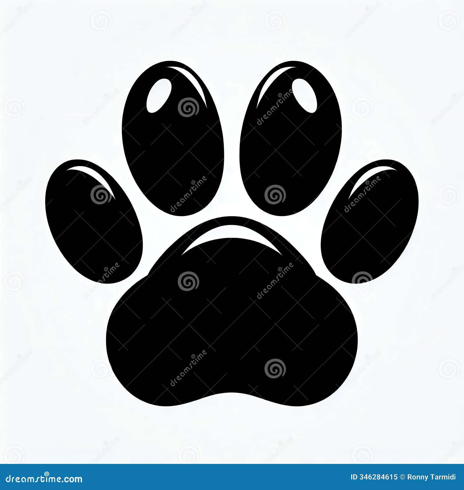 White Begron Dog Paw Logo Design Stock Illustration - Illustration of ...