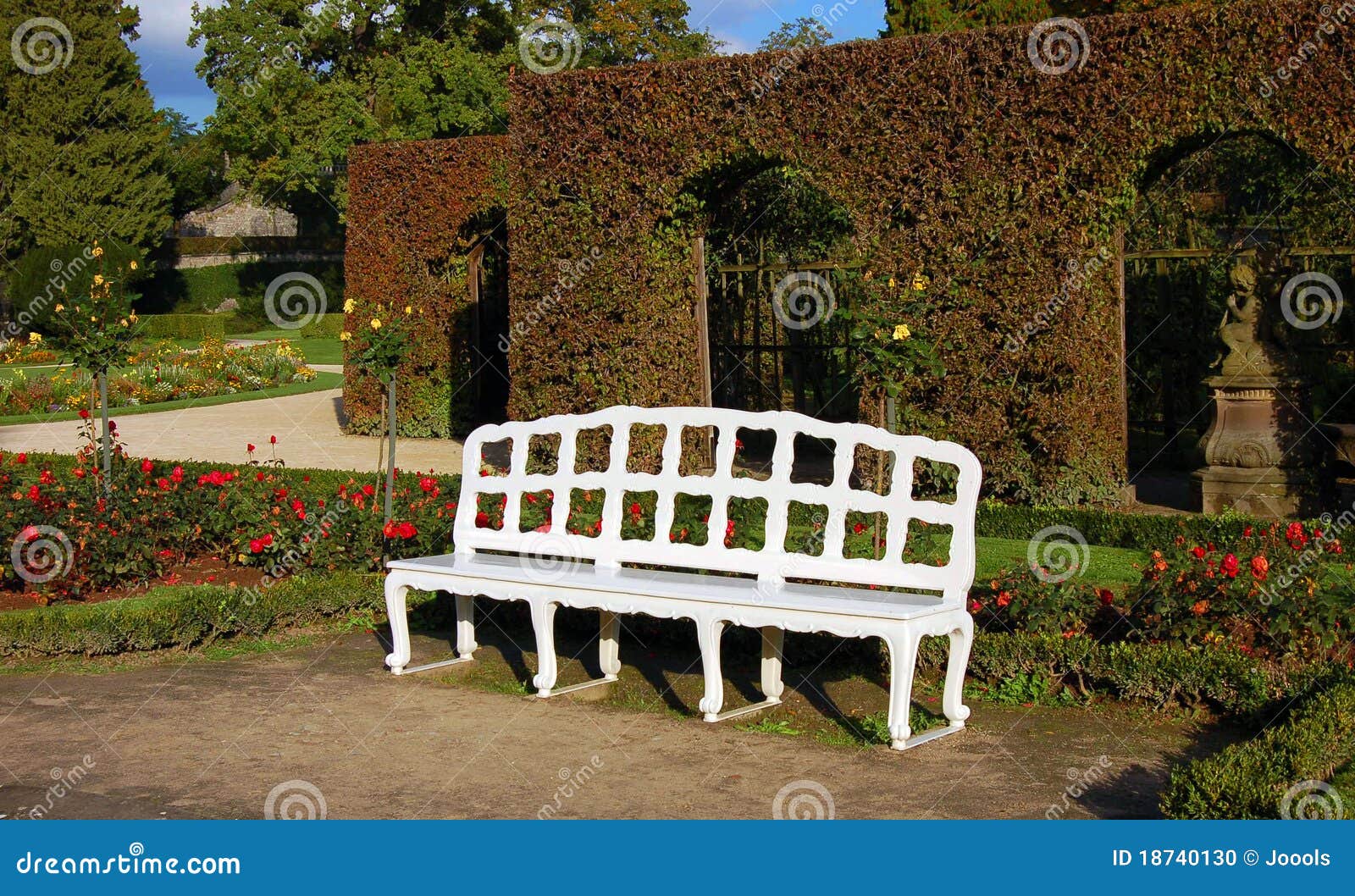 White bench in Park stock photo. Image of garden, park - 18740130