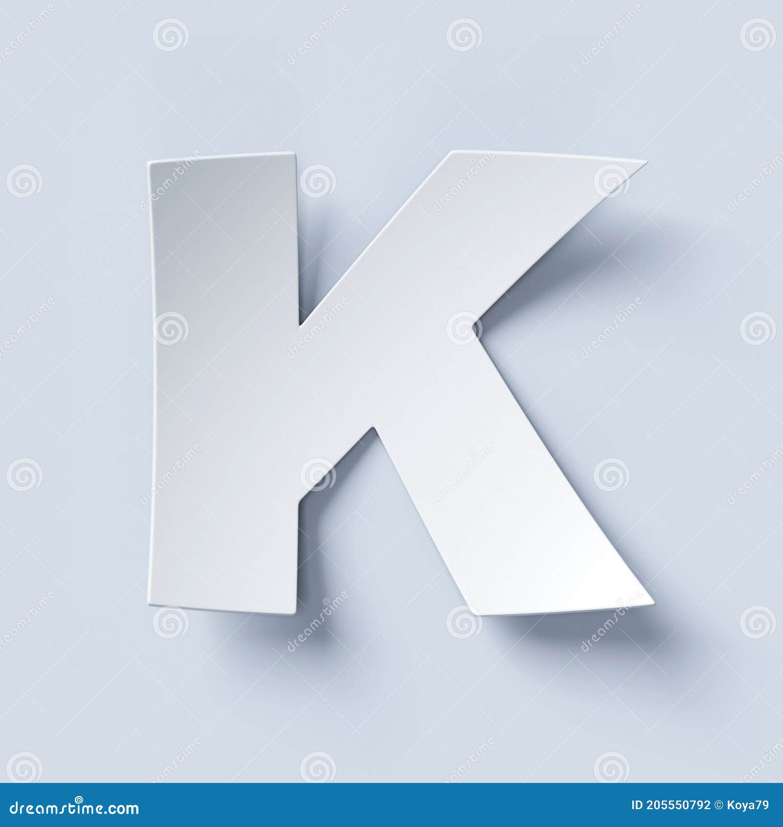 White Bent Paper Font Letter K Stock Illustration - Illustration of ...