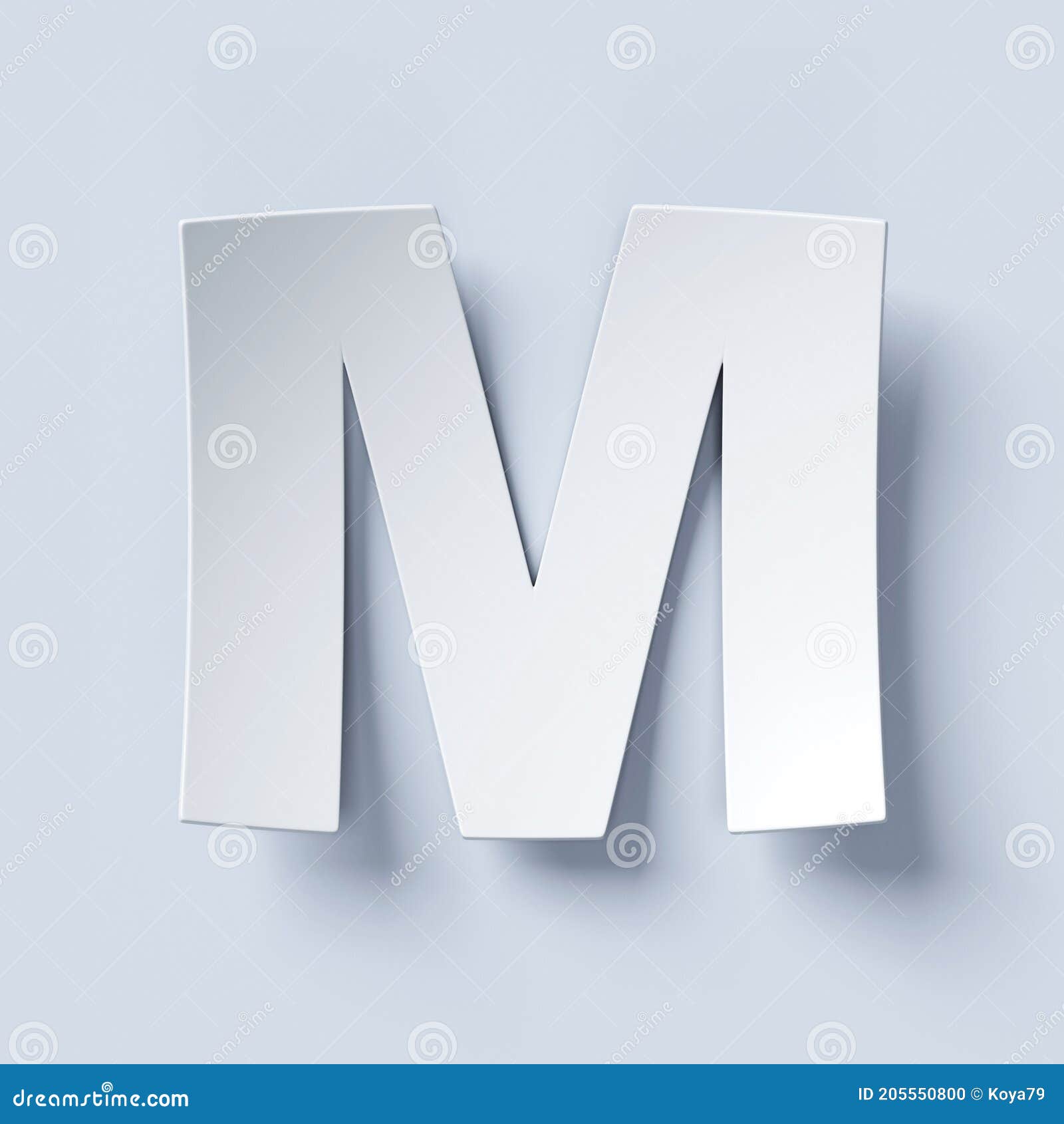White Bent Paper Font Letter M Stock Illustration - Illustration of ...