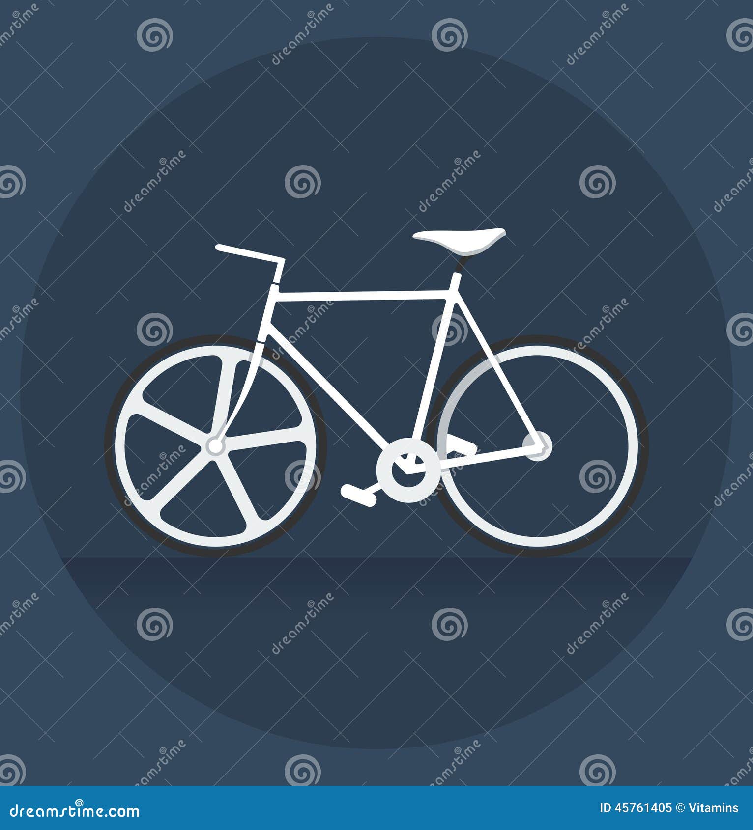 White bicycle in the dark stock vector. Illustration of hypster - 45761405