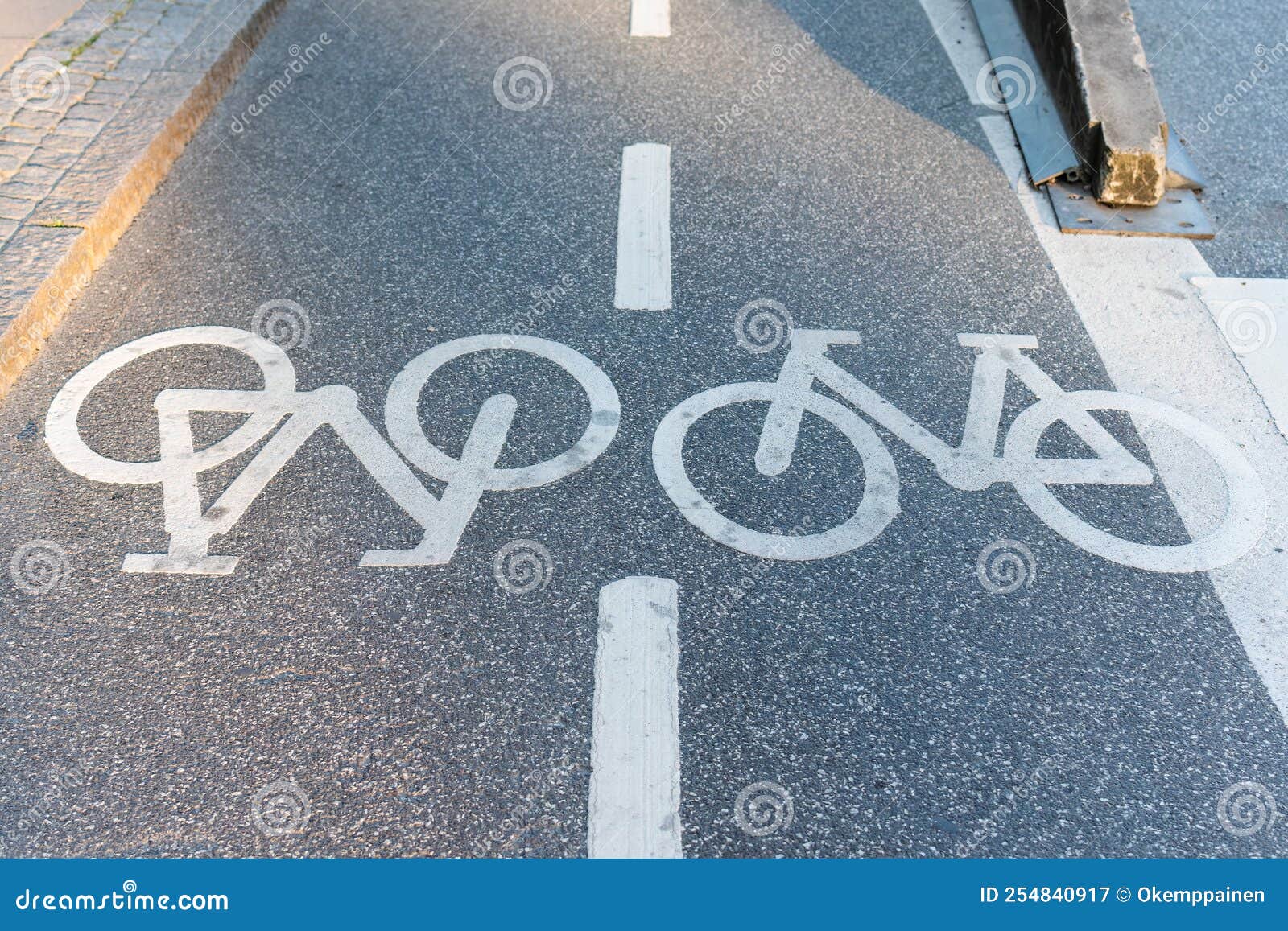 Bicycle Symbols on the Asphalt Marking the Bicycle Lanes Stock Image ...