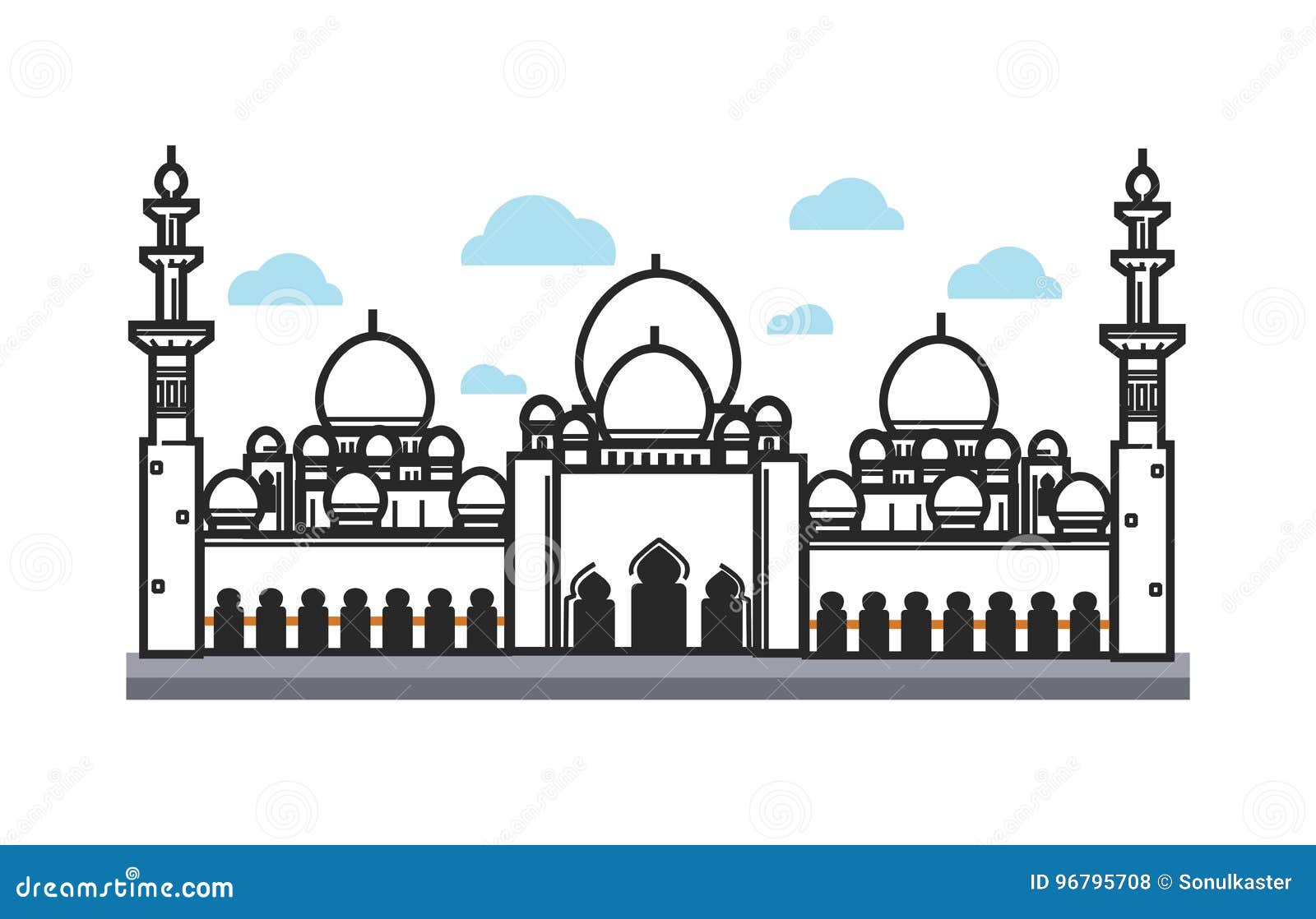 White big Arabian temple stock vector. Illustration of temple - 96795708