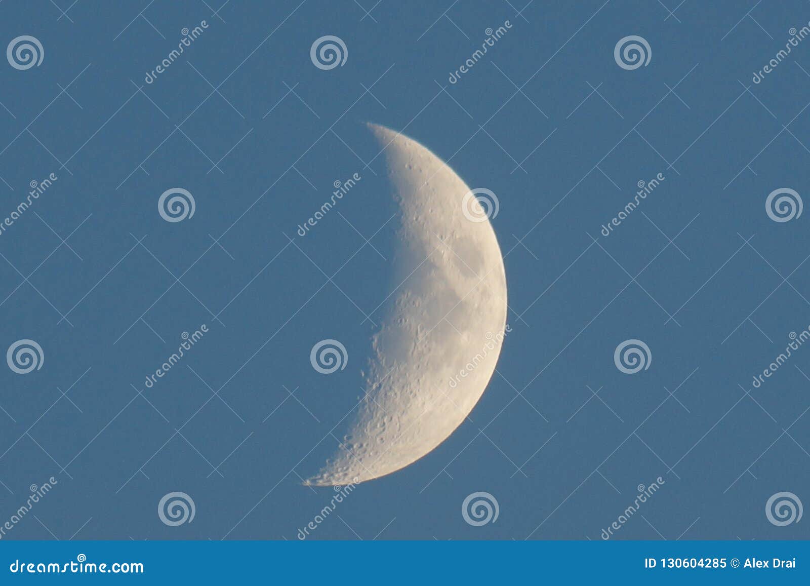 White Big Rising Young Moon Close-up View Stock Image - Image of planet ...