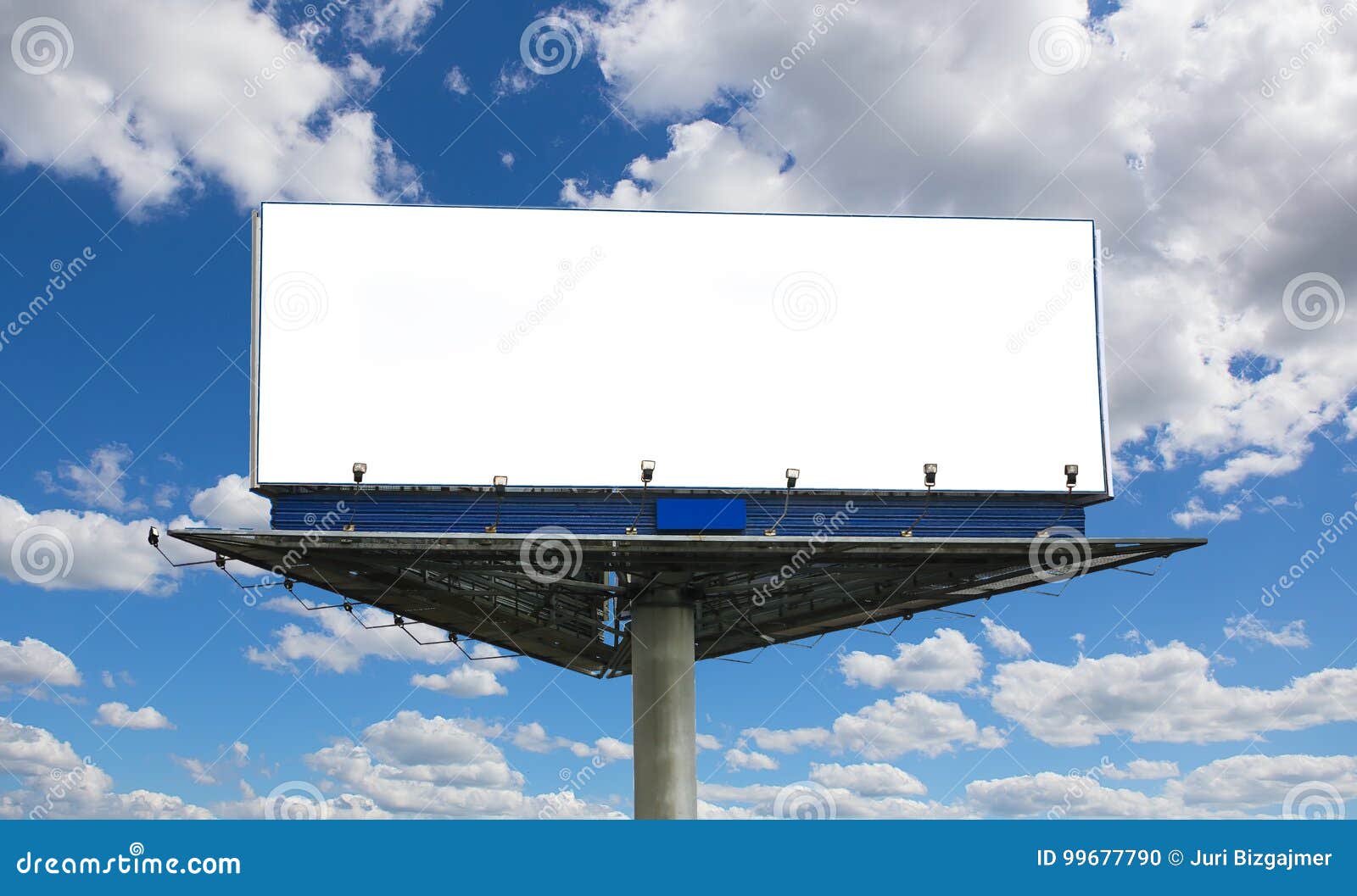White Billboard on the Background of the Sky Stock Photo - Image of ...