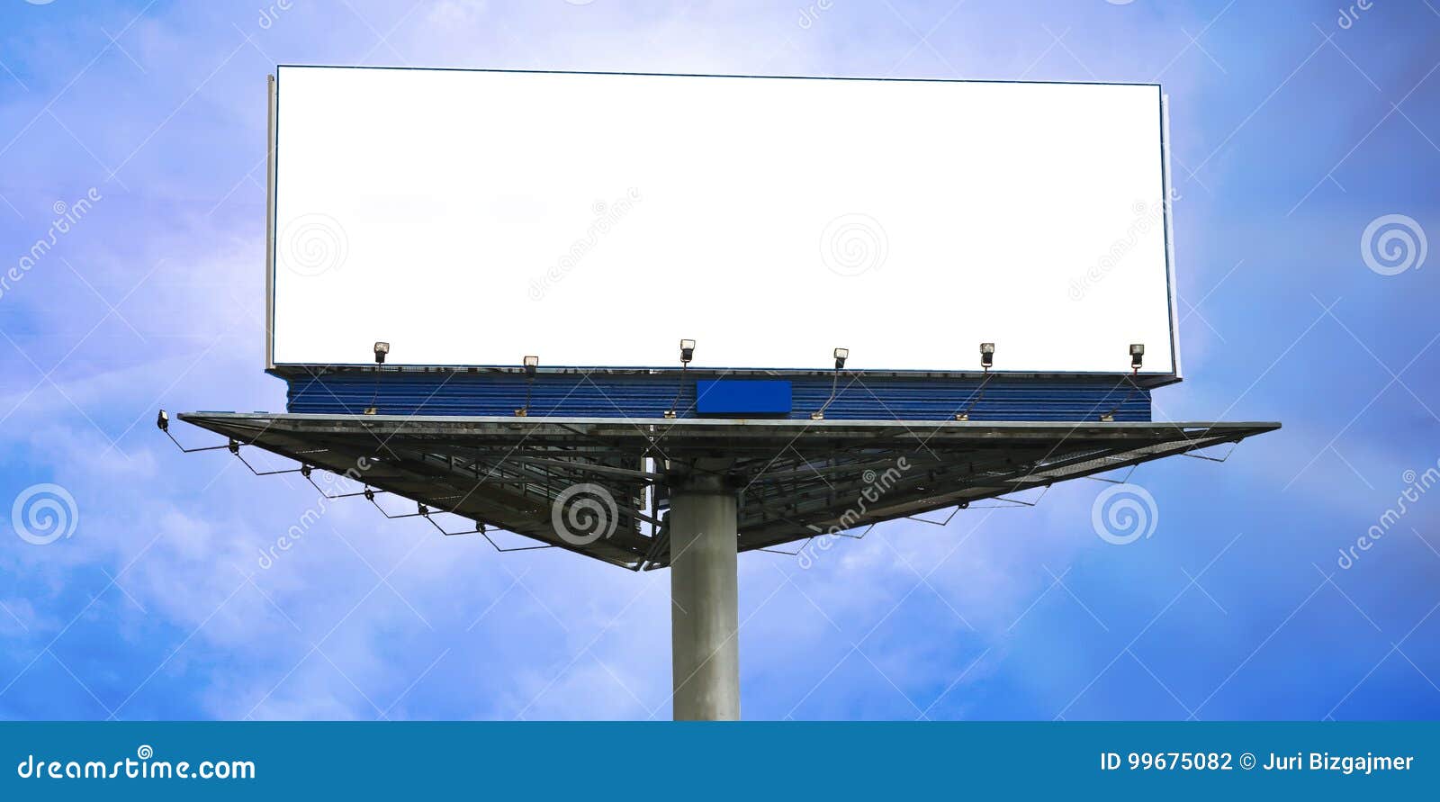 White Billboard on the Background of the Sky Stock Photo - Image of ...