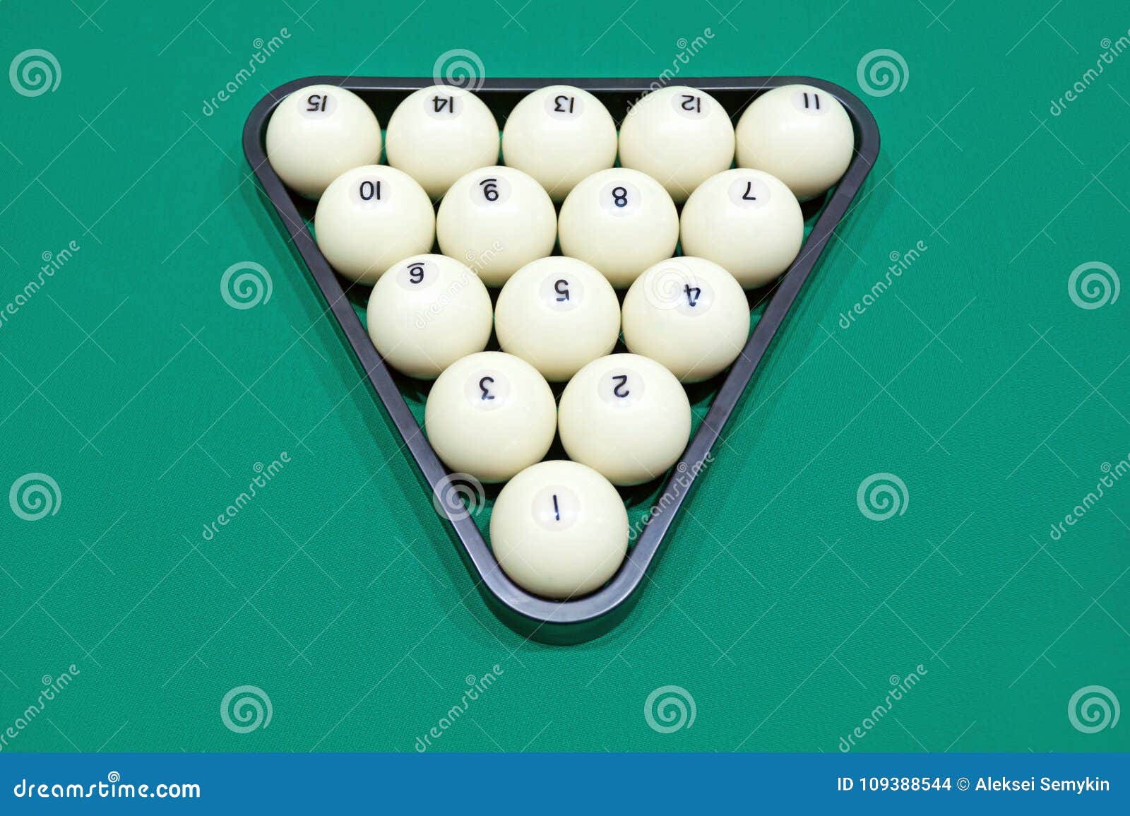 White Billiard Balls for Russian Billiards, in a Triangle on the Table ...