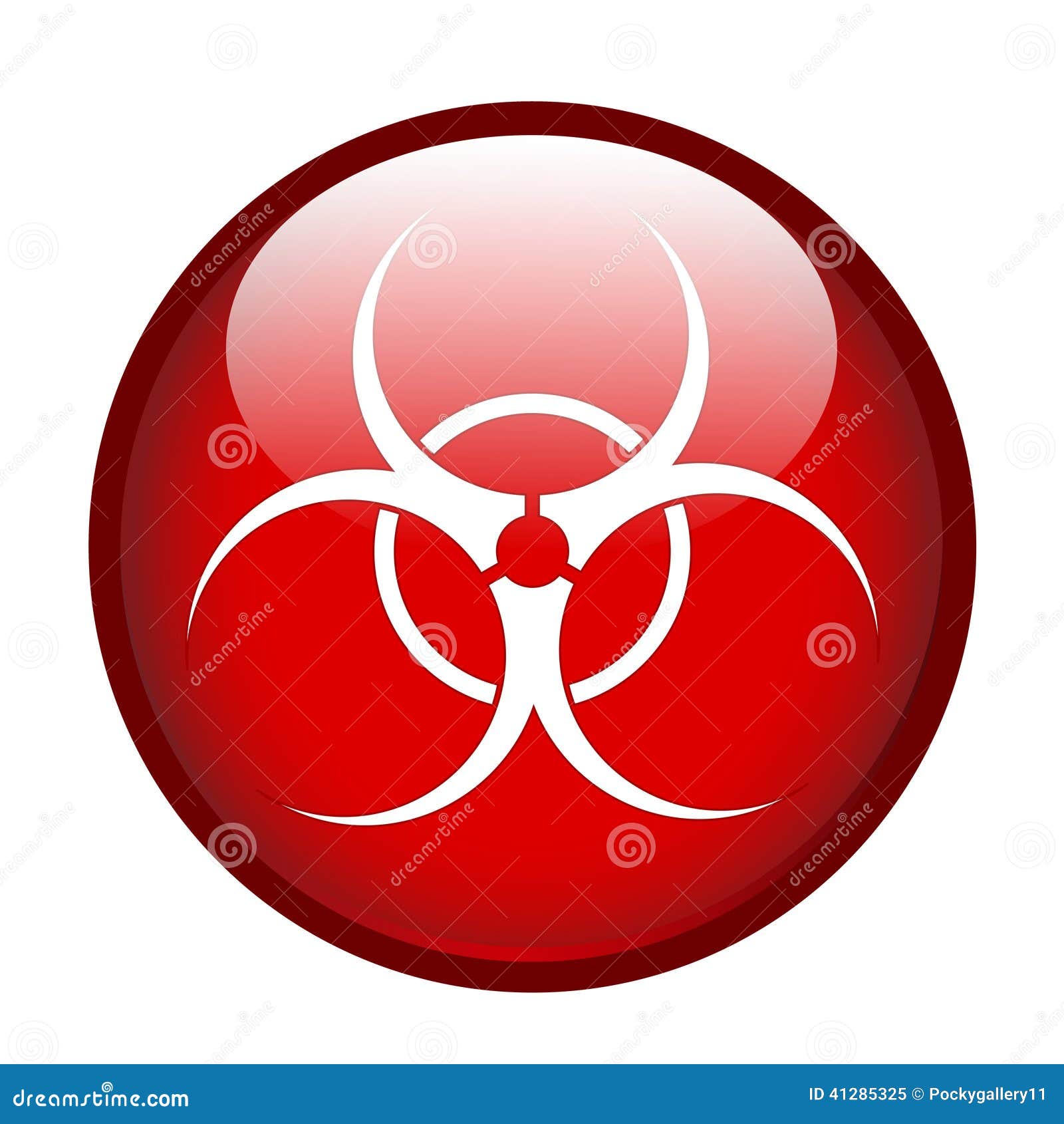 White Biohazard Sign on Red Stock Vector - Illustration of protect ...