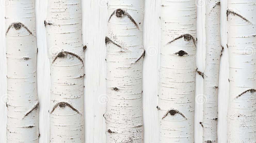 White Birch Tree Trunks Arranged in a Pattern Stock Illustration ...