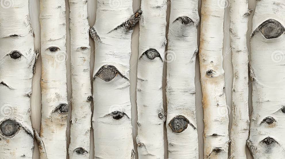 White Birch Tree Trunks Close Up Texture Stock Illustration ...