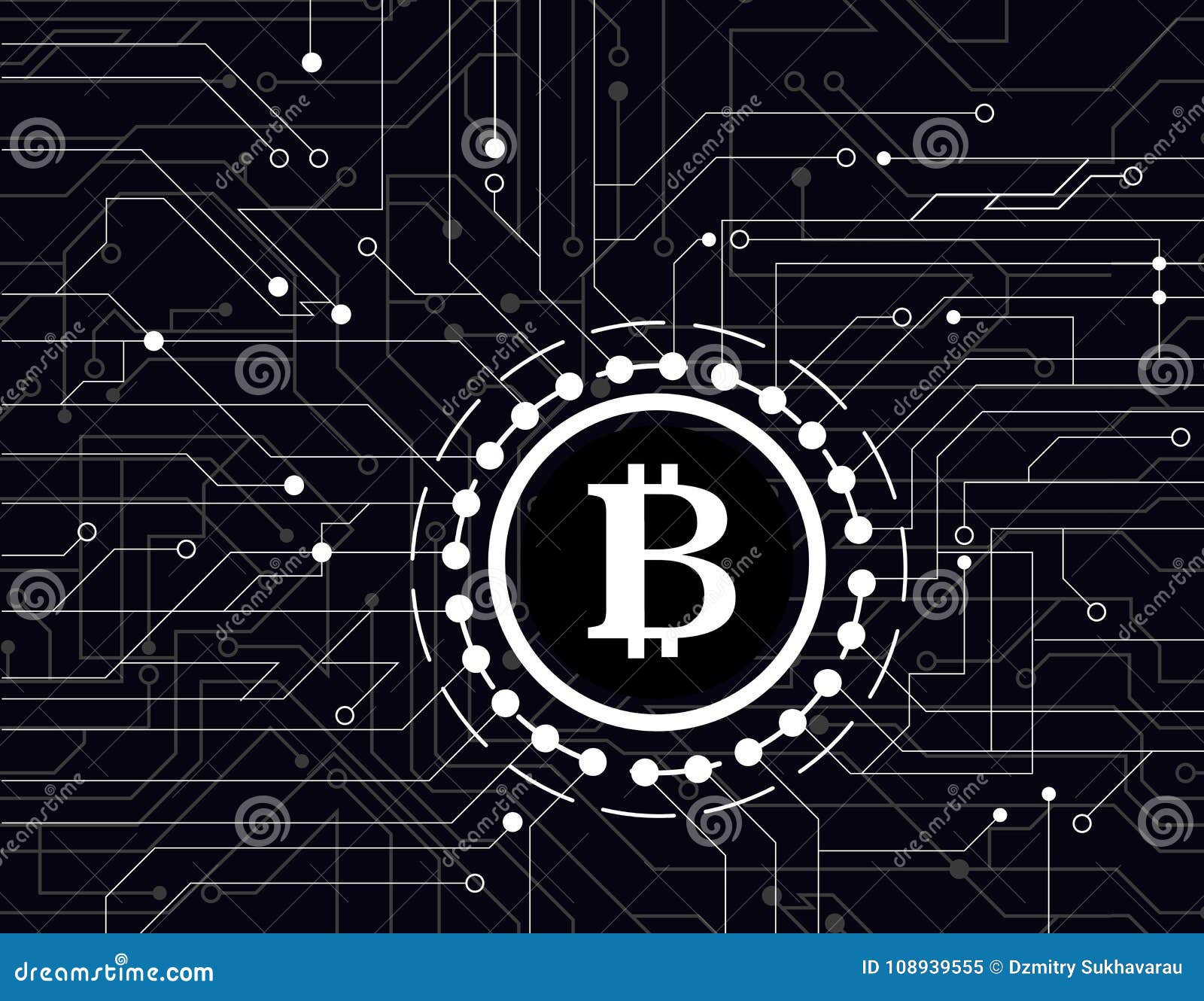 White Bitcoin Digital Currency. Stock Illustration - Illustration of ...