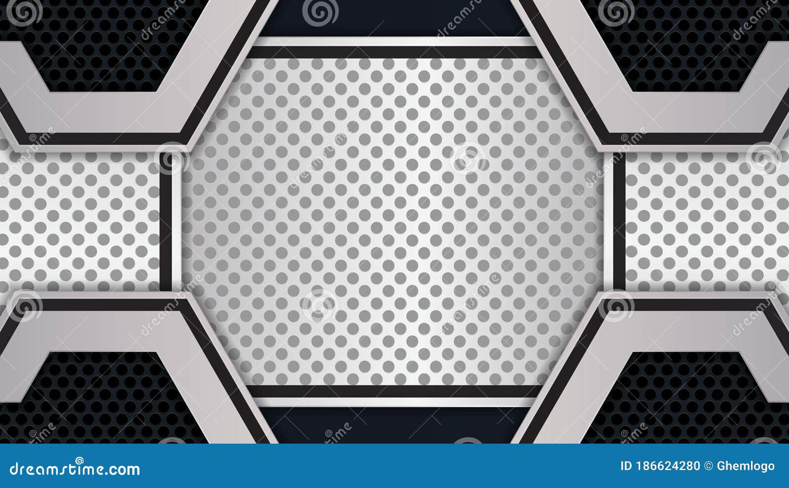 Geometric Perforated Square Background, Abstract Black Metallic Square ...