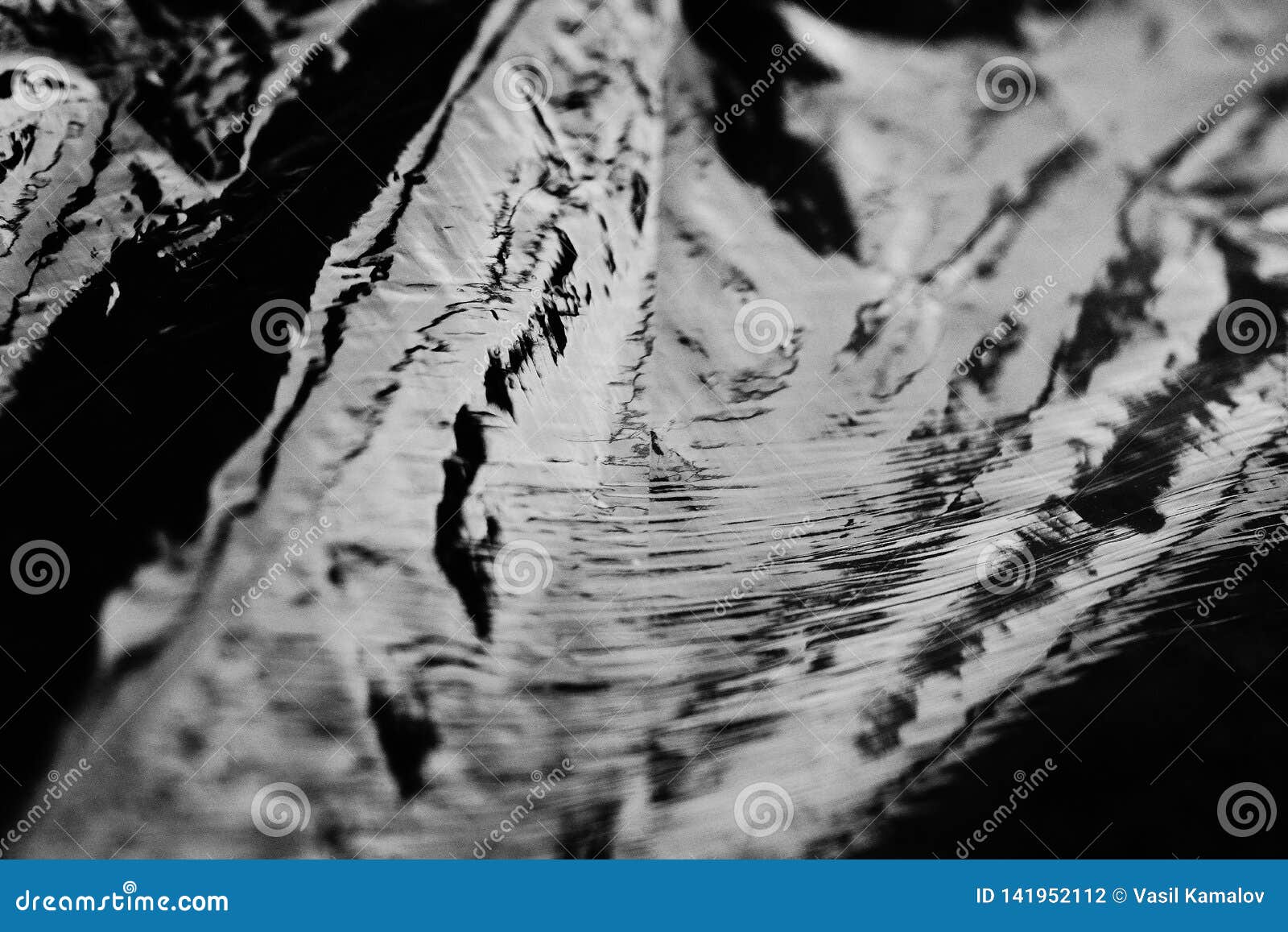 White and Black Abstract Plastic Package. Abstract Reflections on the ...