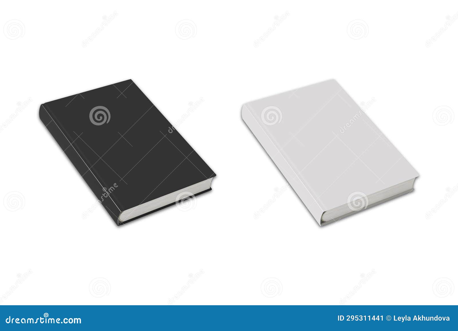 White and Black Book Side View Mockup Isolated on White Background ...