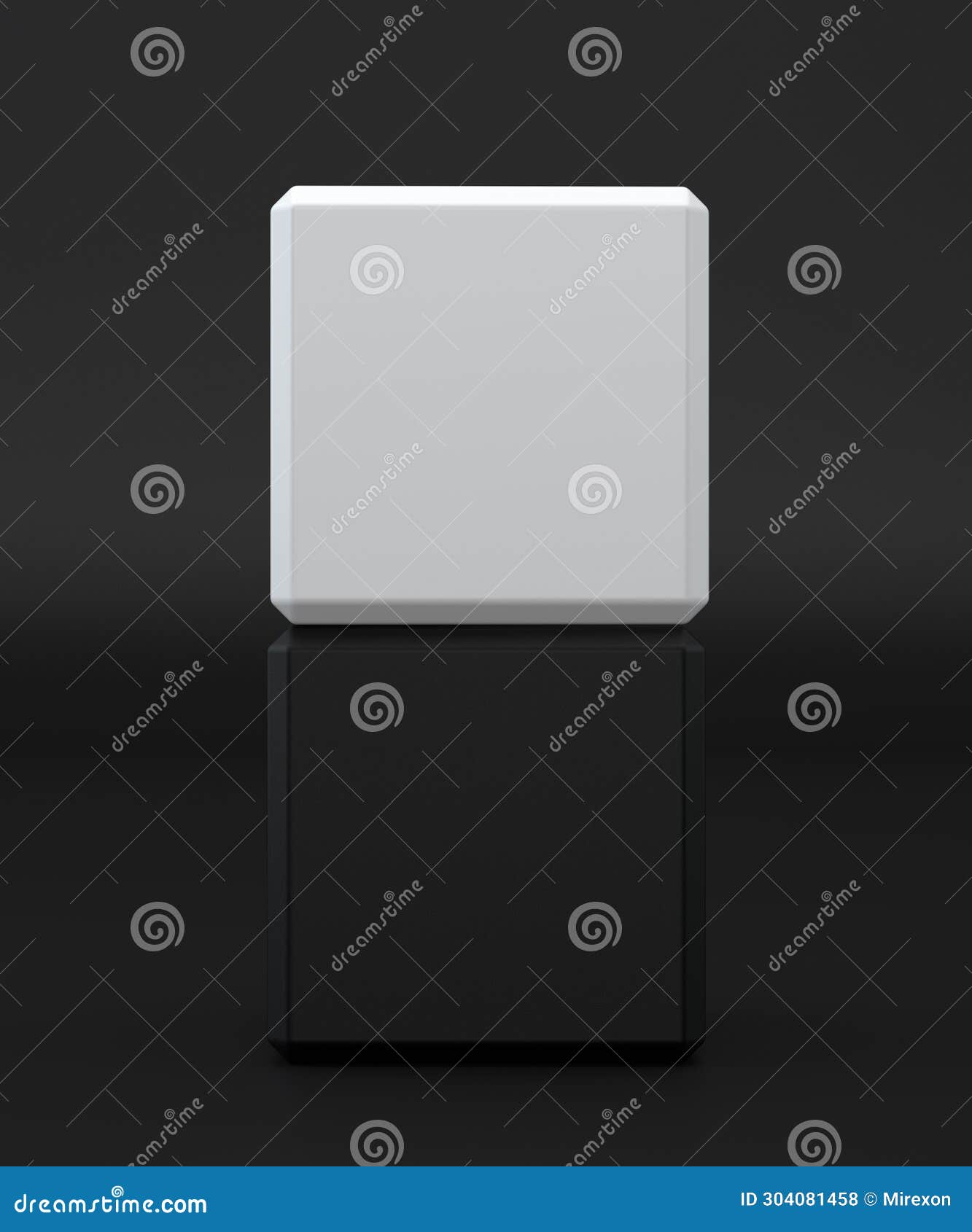 White and Black Box. Isolated on Black Background. Mock Up Template ...