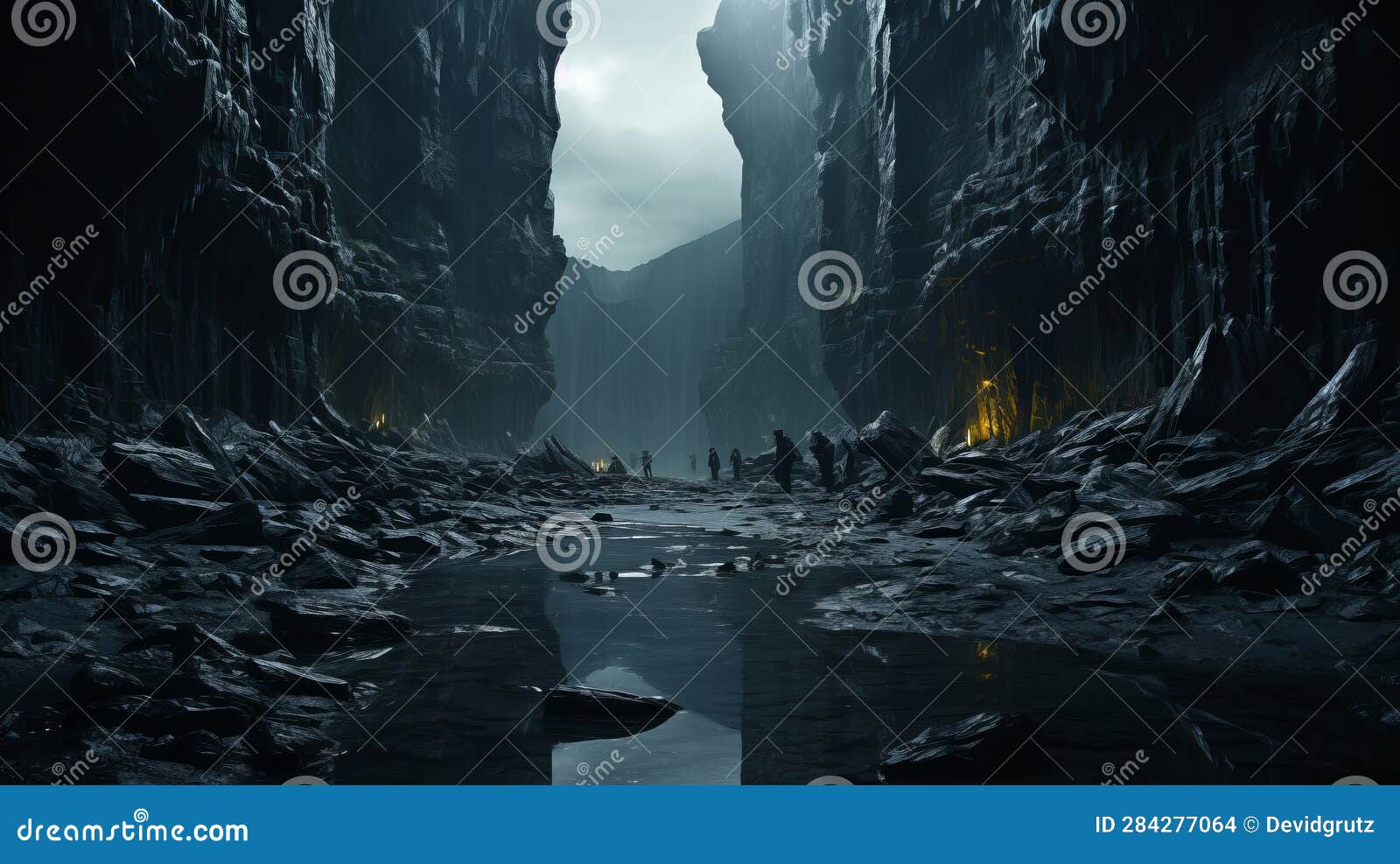 A White and Black Cave. Generative AI. Stock Photo - Image of scenic ...