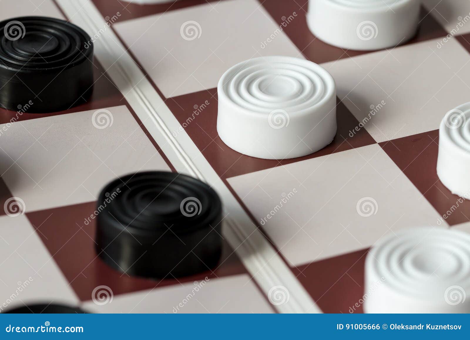 White and Black Checkers on Gaming Board Stock Photo - Image of white ...