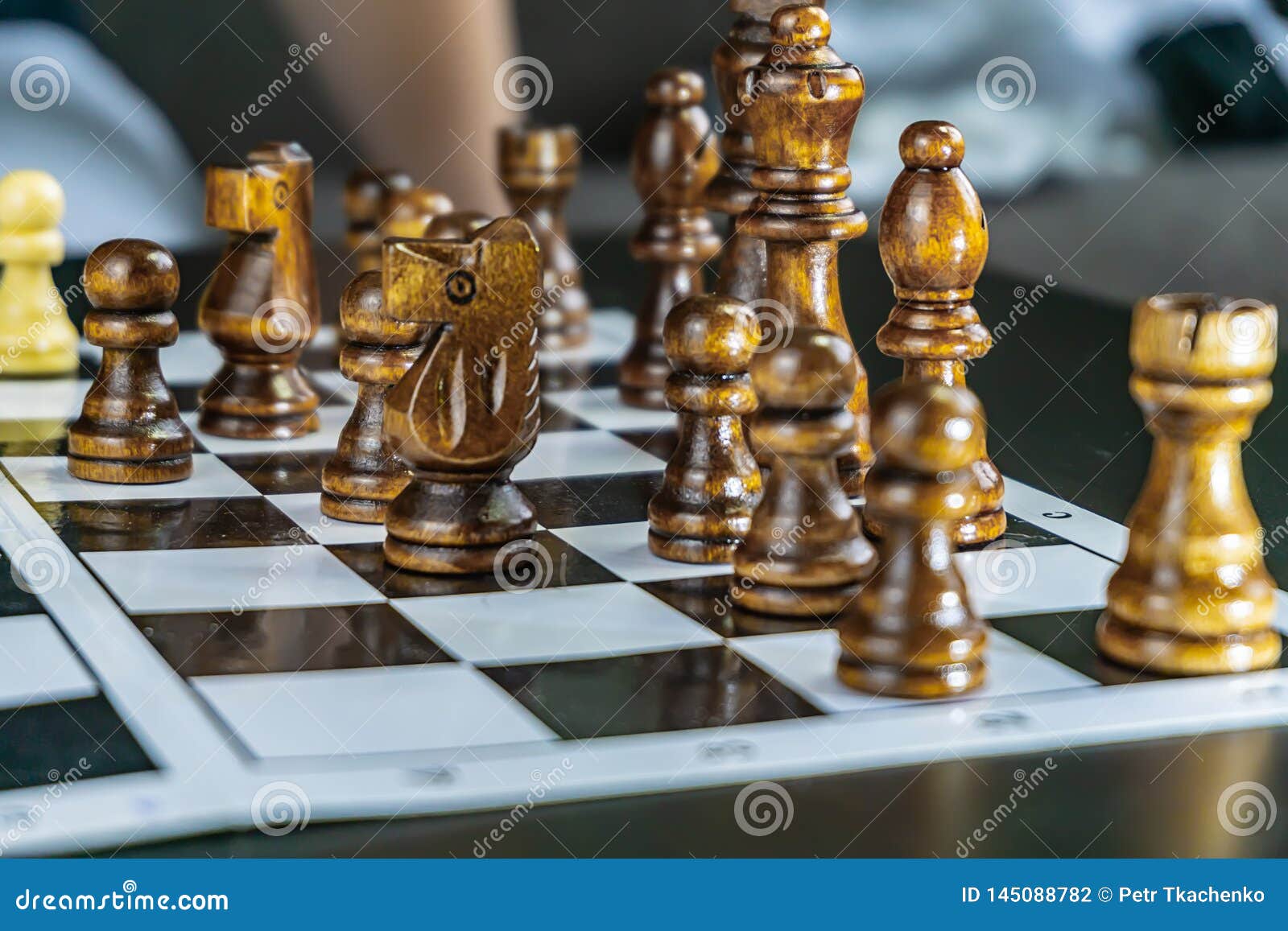 White and Black Chess on the Board Stock Photo - Image of check, figure ...