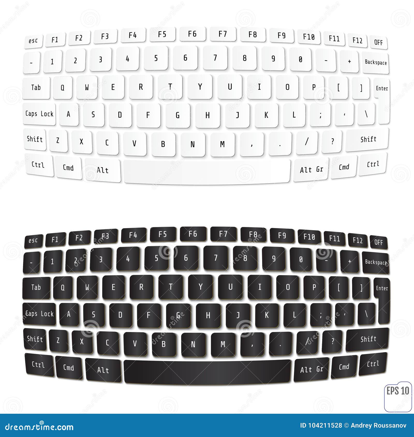 White and Black Computer Keyboards. Vector Illustration Stock Vector ...