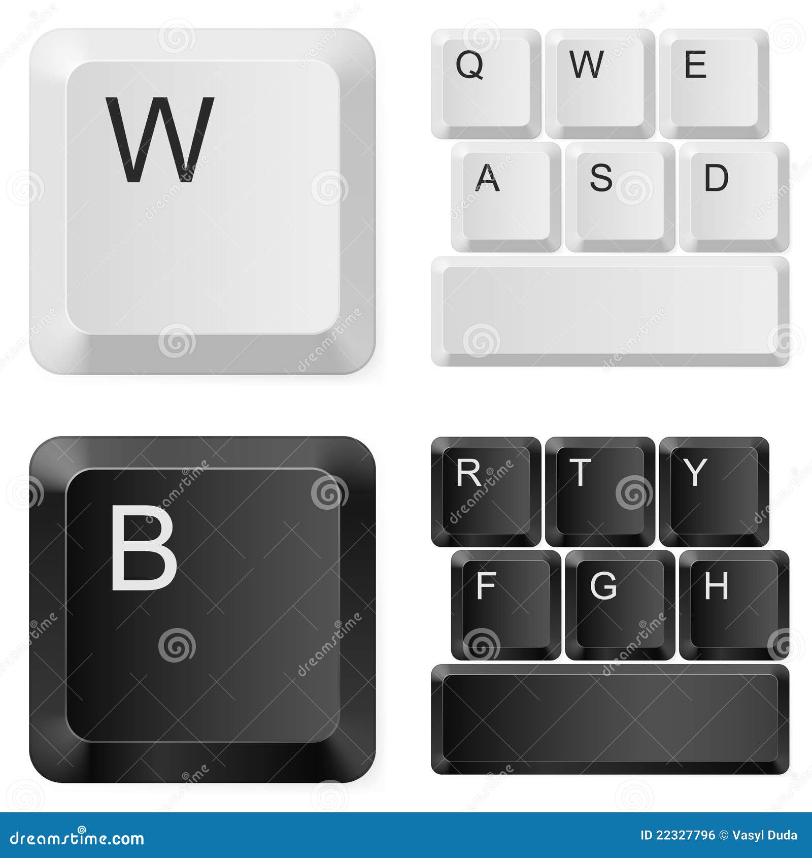 White and Black Computer Keys. Stock Vector - Illustration of input ...