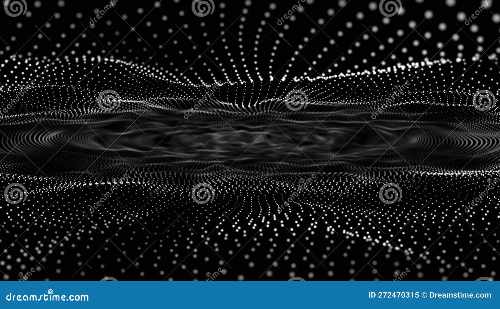 White and Black 3d Wave Points Fractal Grid. Trapcode Form, Glowing ...