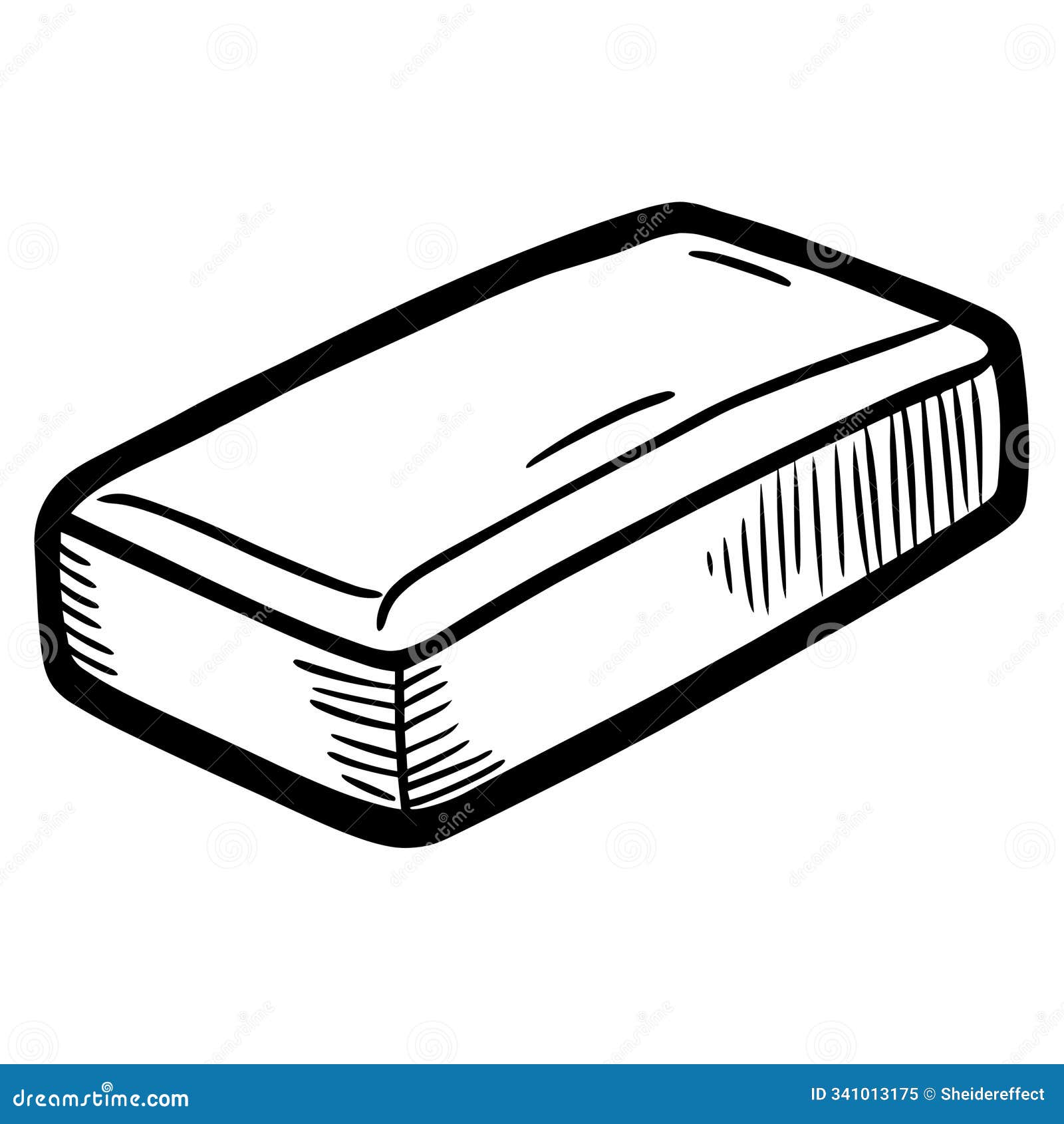 A White and Black Drawing of a Piece of Chalk Stock Illustration ...