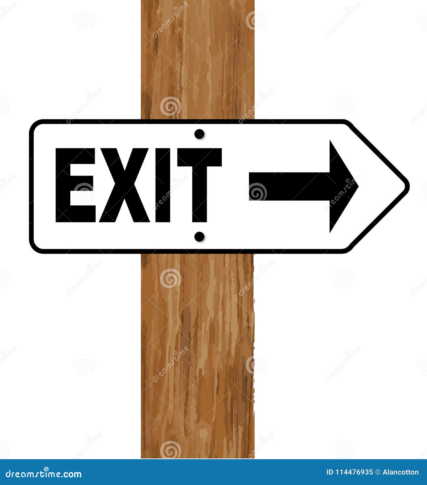 Isolated Exit Arrow on Pole Stock Vector - Illustration of pole, exit ...