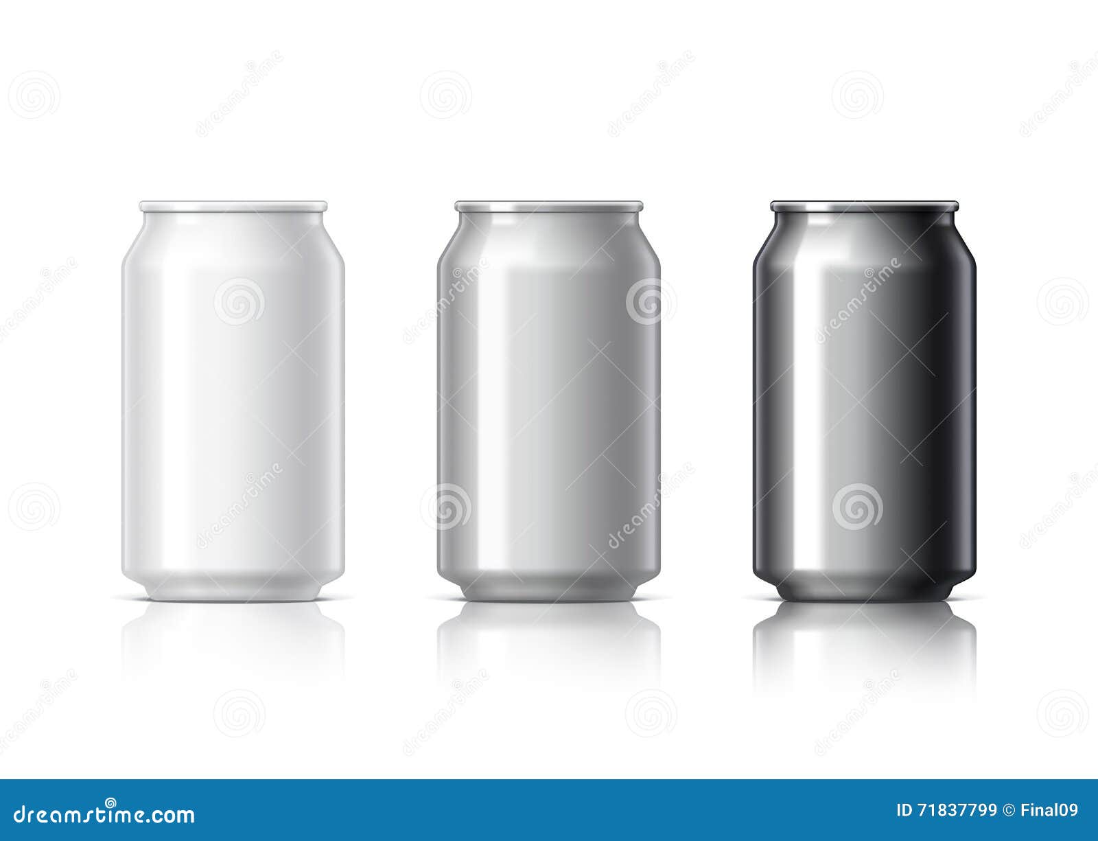 Aluminum Cans. Blank Metal Can Drinks, Beverage Water Soda Beer ...
