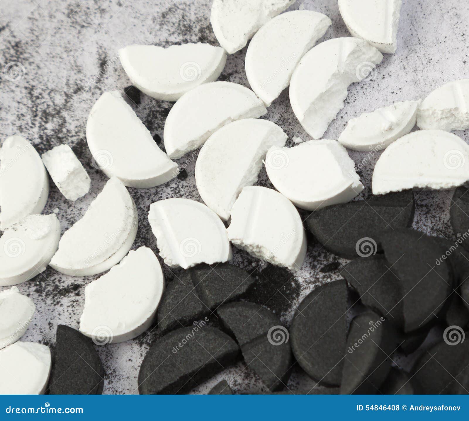 White and Black Half Tablets Stock Photo - Image of heap, heartburn ...
