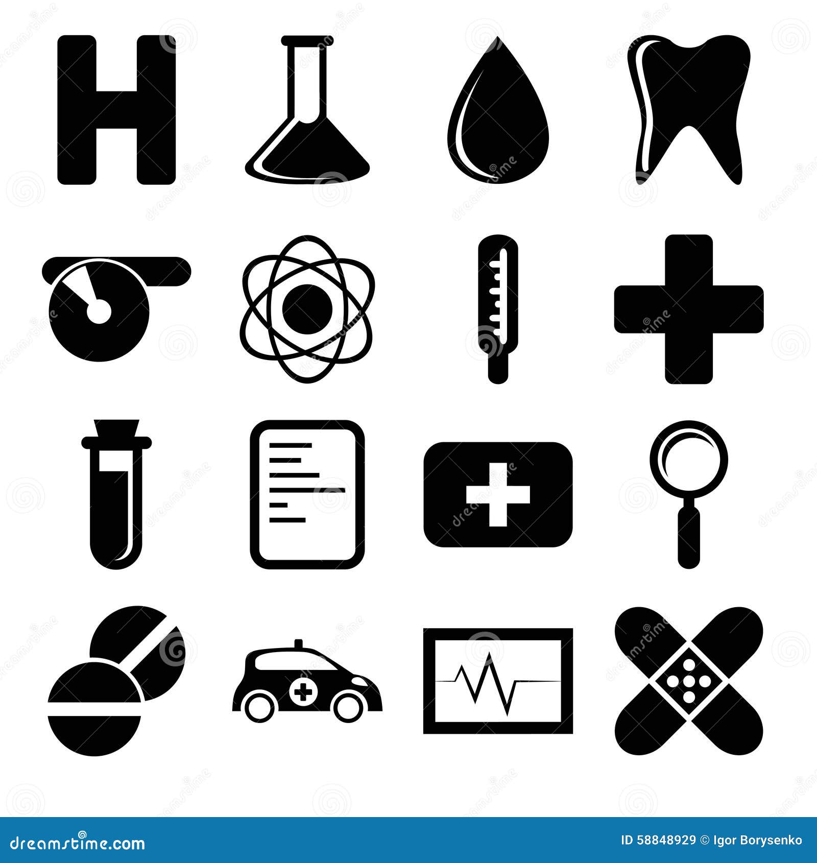 White and Black Health Icons Stock Vector - Illustration of balance ...