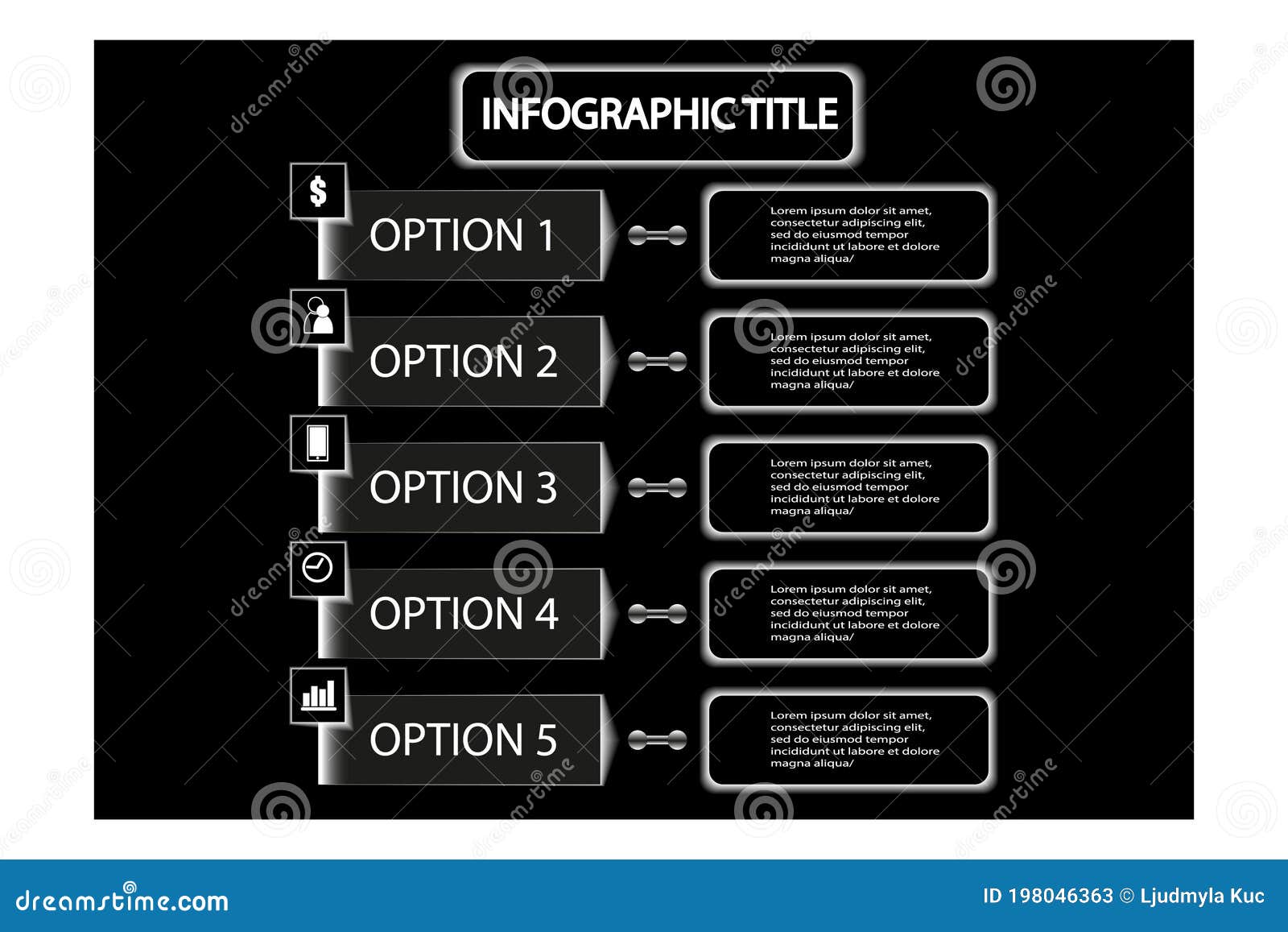 White and Black Infographics Design Stock Vector - Illustration of ...