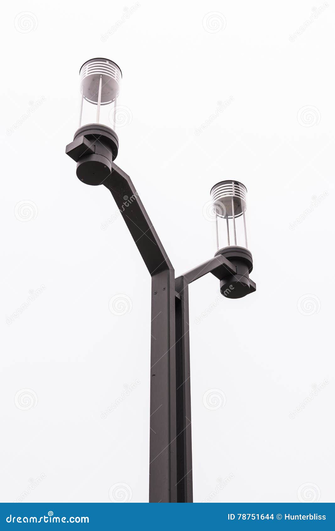 White Black Isolated Street Lamp Post Light Modern Architecture Stock ...