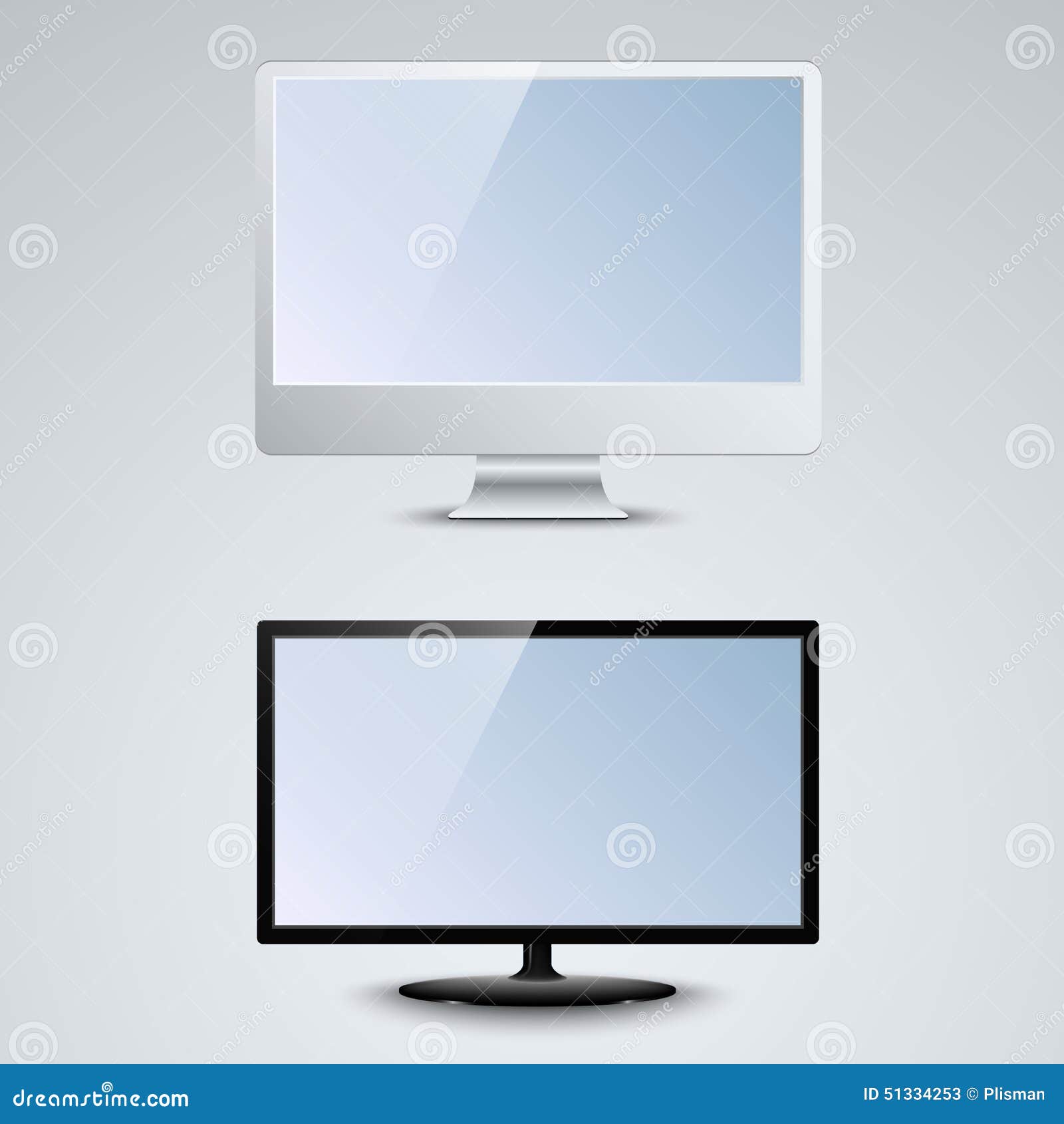 White and Black LCD Monitor Template Stock Vector - Illustration of ...