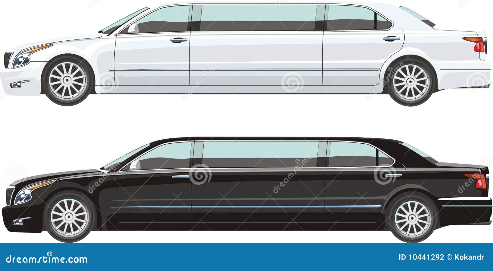 Black Limousine. Side View Vector Illustration | CartoonDealer.com ...