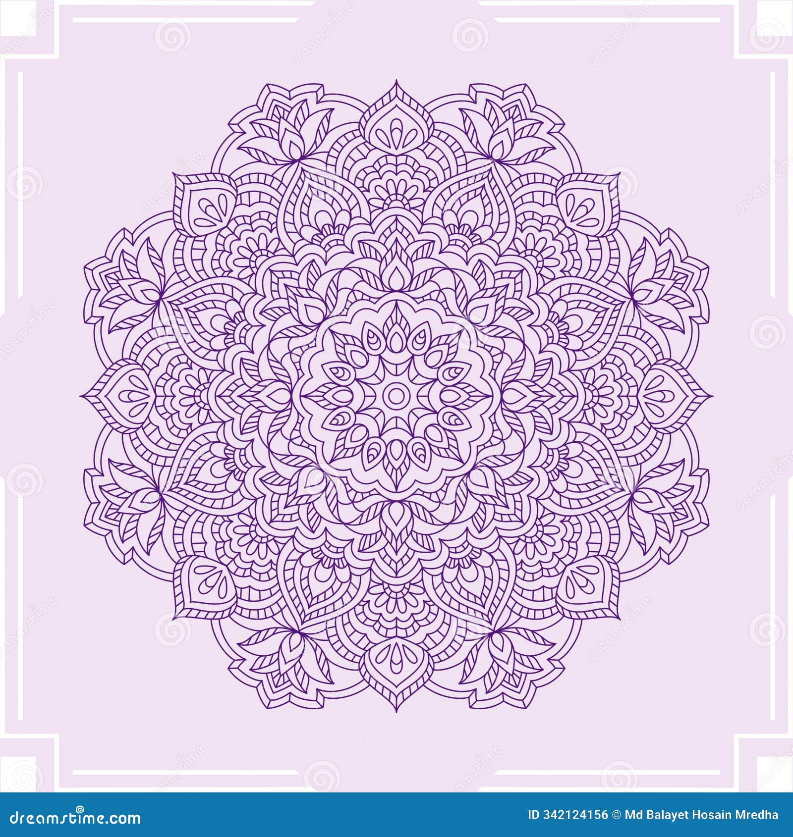 Intricate Purple Mandala on Light Background Design Art Stock Photo ...