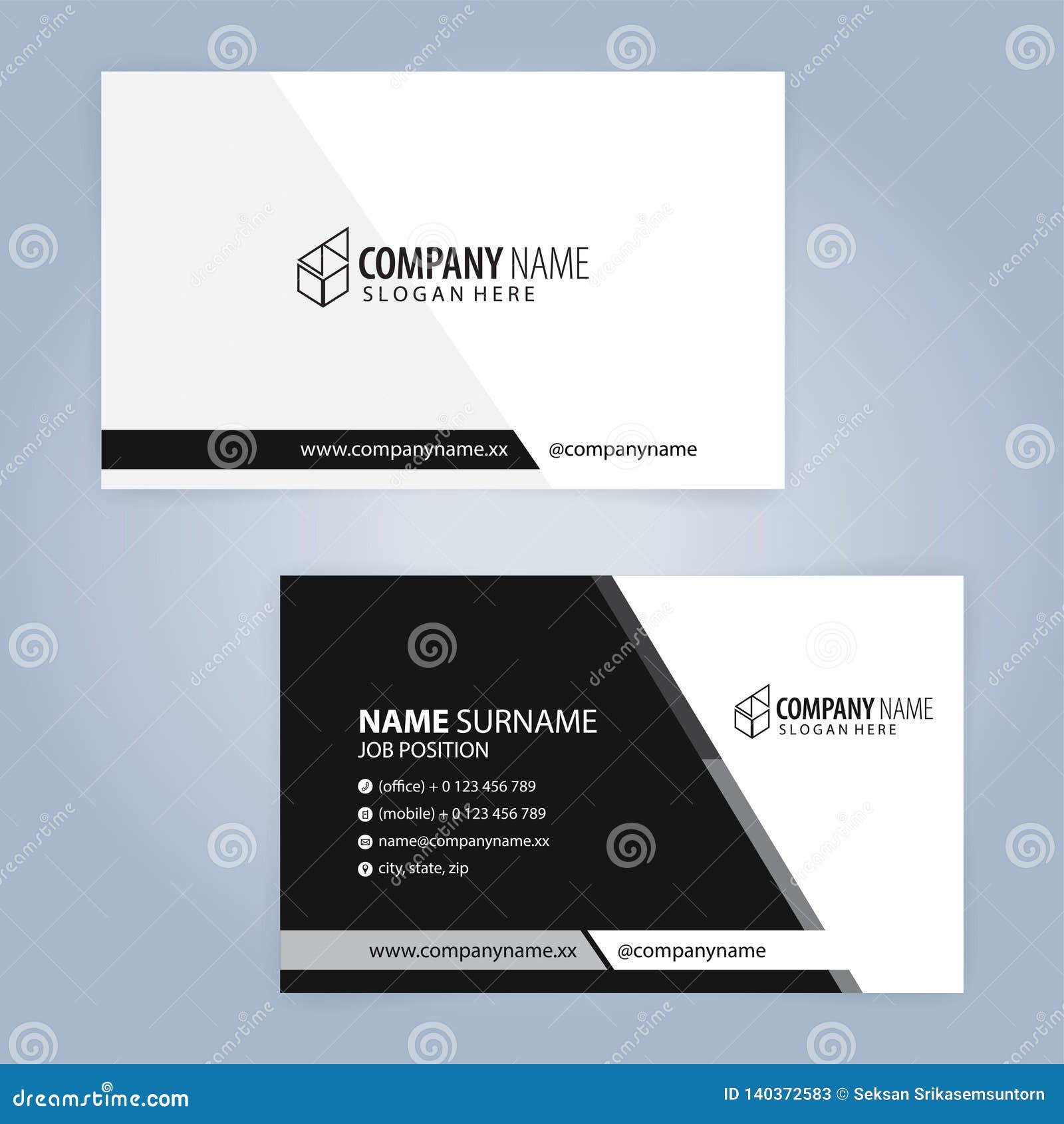 White and Black Modern Business Card Template, Editorial Stock Photo ...