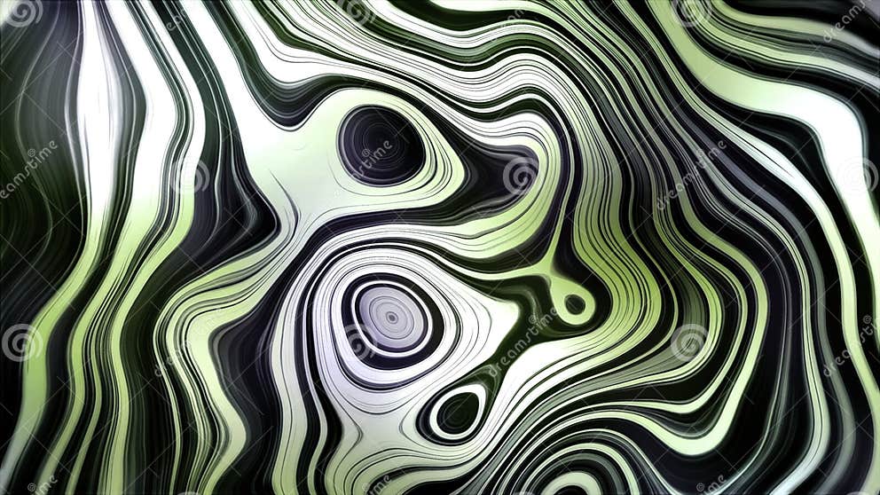 White and Black Patterns. Motion-large Liquid Circles that Make Up ...