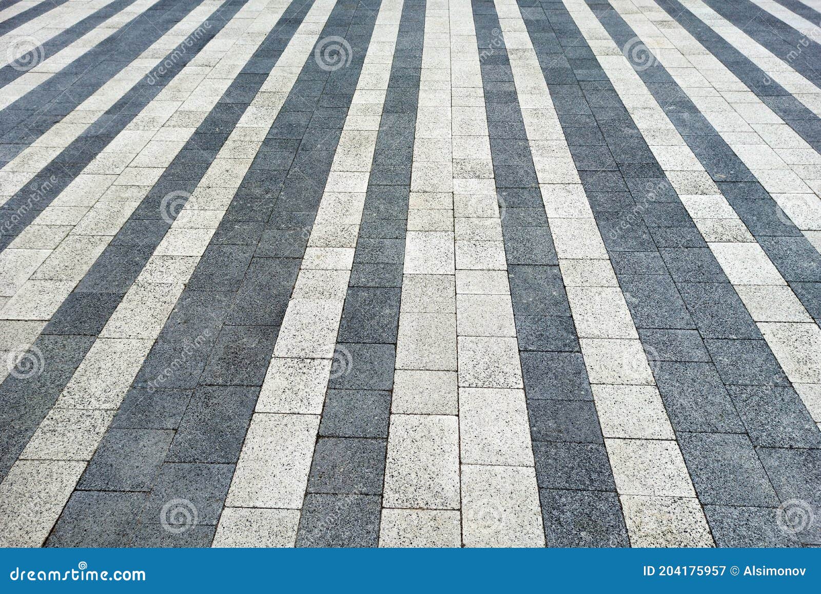 White and Black Paving Slabs Made of Natural Stone Lined with Stripes ...