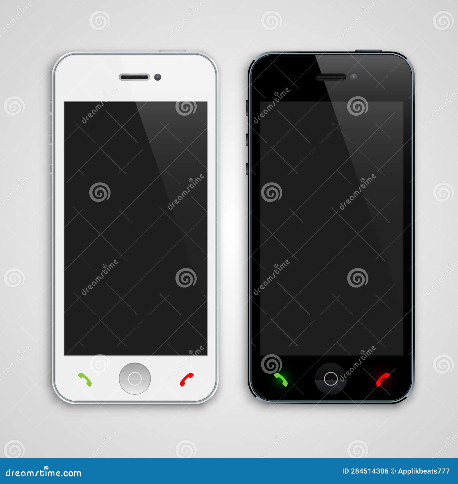 White and Black Phone. Vector Stock Vector - Illustration of realistic ...