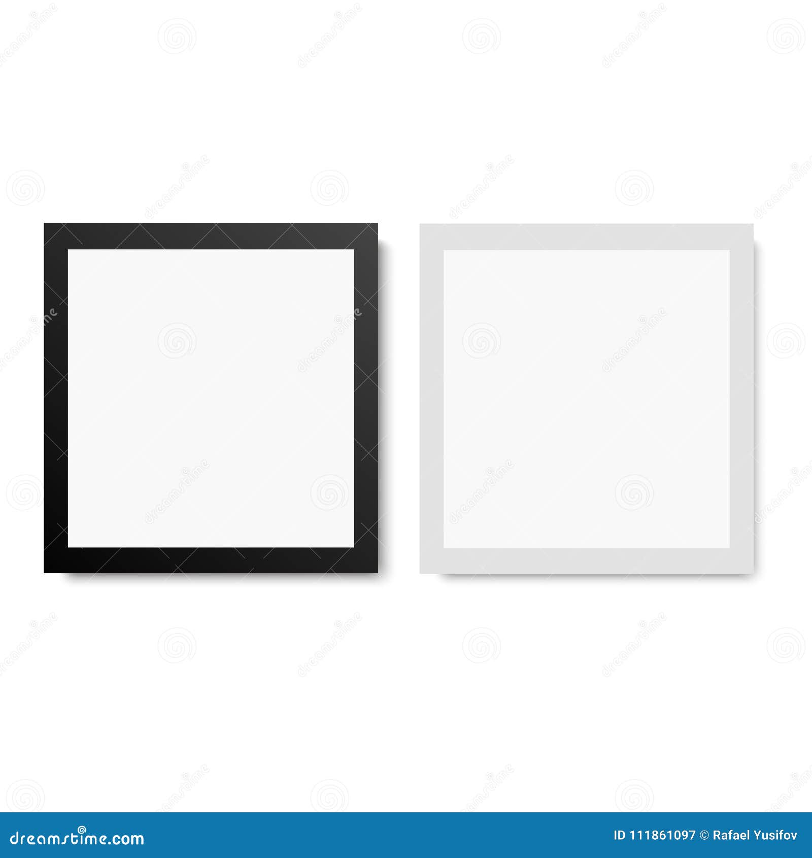 White and Black Photo Frame. Vector. Stock Vector - Illustration of ...