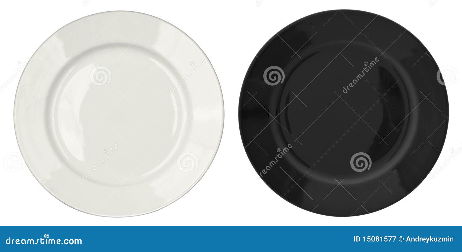 White and Black Plates Isolated Top View Stock Image - Image of plate ...