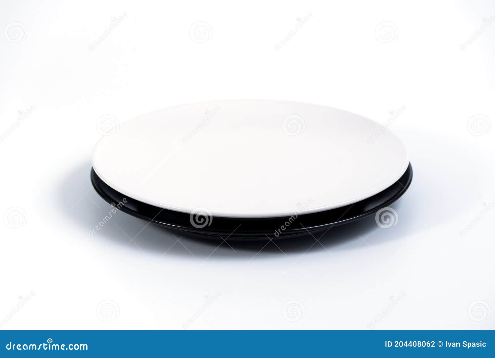 White and Black Plates Stacked Stock Photo - Image of classic, empty ...
