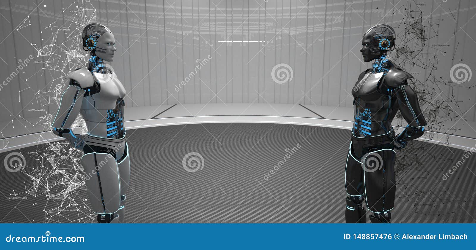 White and Black Robot Low Poly Stock Illustration - Illustration of ...