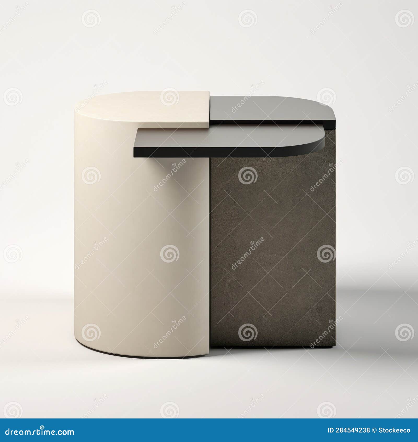 White and Black Side Table with Dada-inspired Design Stock Illustration ...